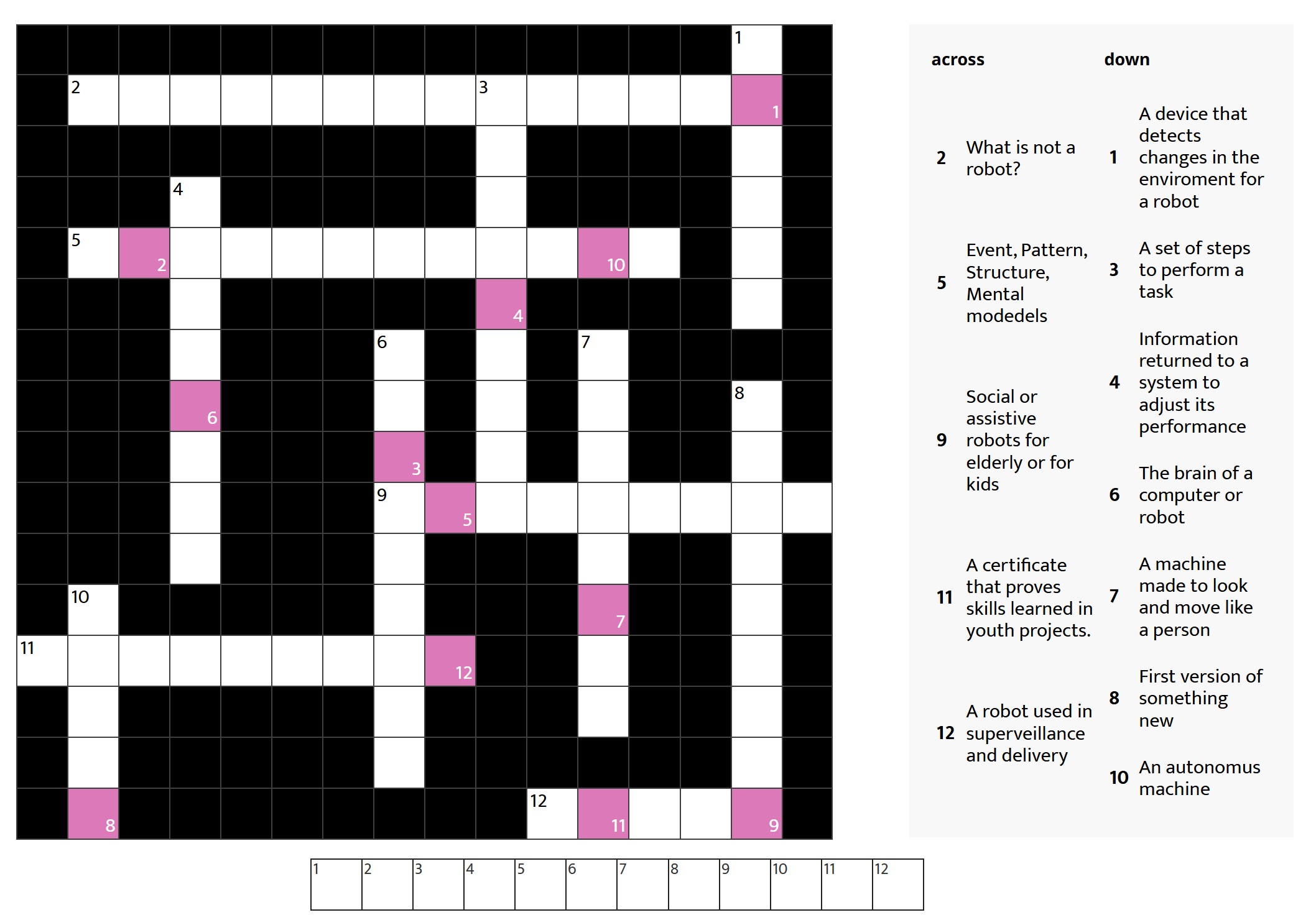 SALTO-YOUTH - Toolbox - Crossword puzzle about robotics
